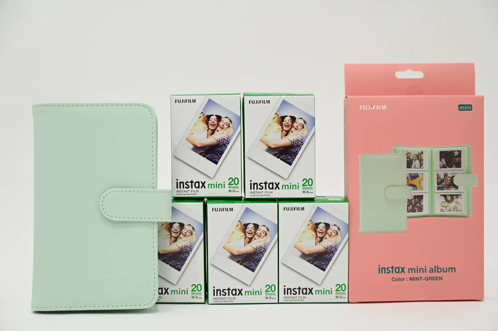 FUJIFILM Set od 5 filmova za fotoaparat Instax Mini Glossy i album za slike, Zeleni