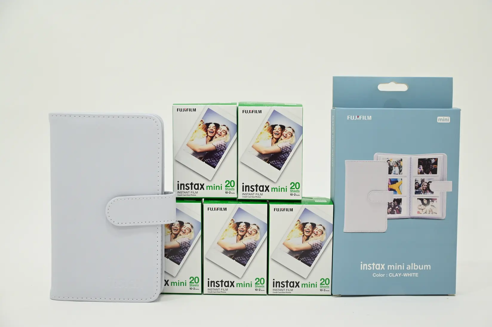 FUJIFILM Set od 5 filmova za fotoaparat Instax Mini Glossy i album za slike, Beli