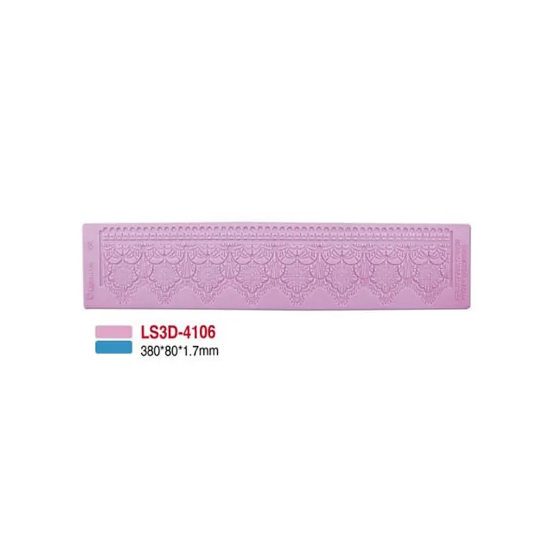 Hani international Kalup za jestivu čipku, Silikonski, 380x80x1.7mm, Roze