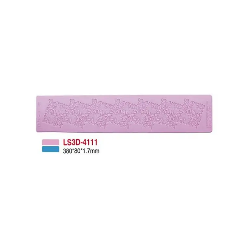 Hani international Kalup za jestivu čipku, Silikonski, 380x80x1.7mm, Roze