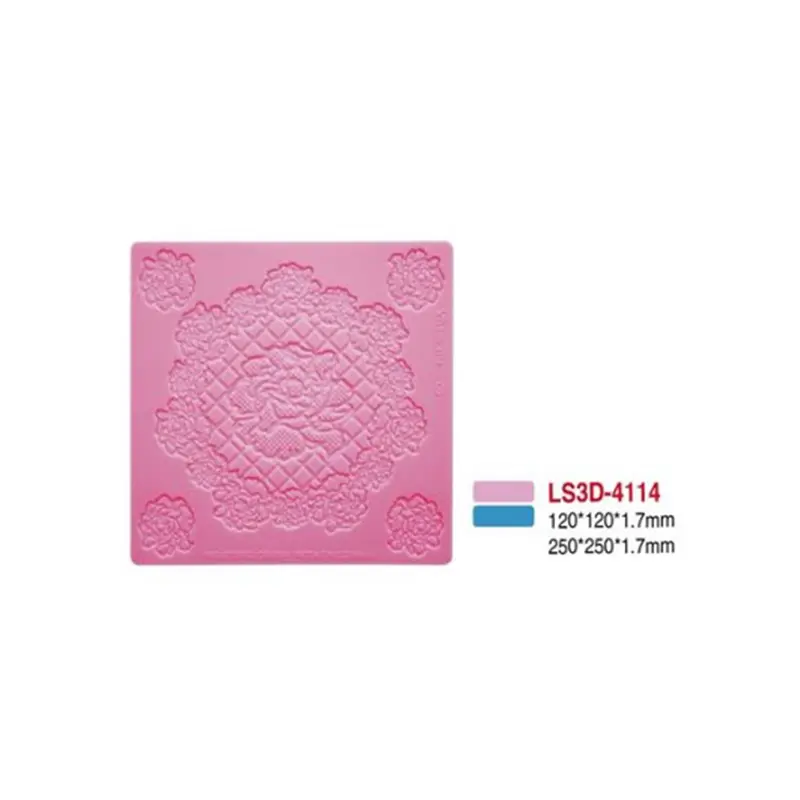 Hani international Kalup za jestivu čipku, Silikonski, 120x120x1.7mm, Roze