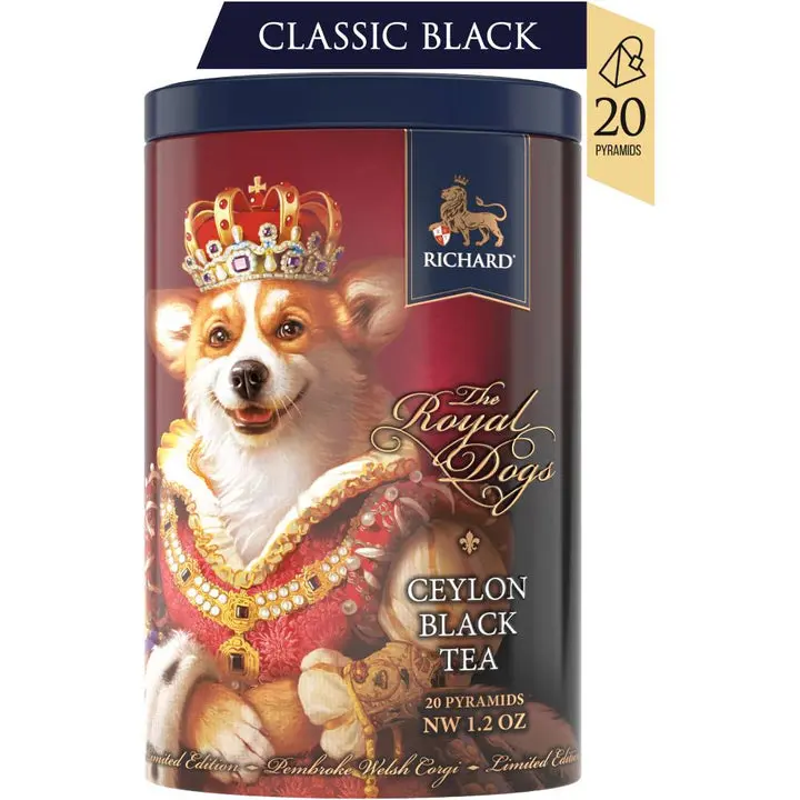 RICHARD Fini cejlonski crni čaj Tea Royal Dogs Corgi 20/1 metalna kutija