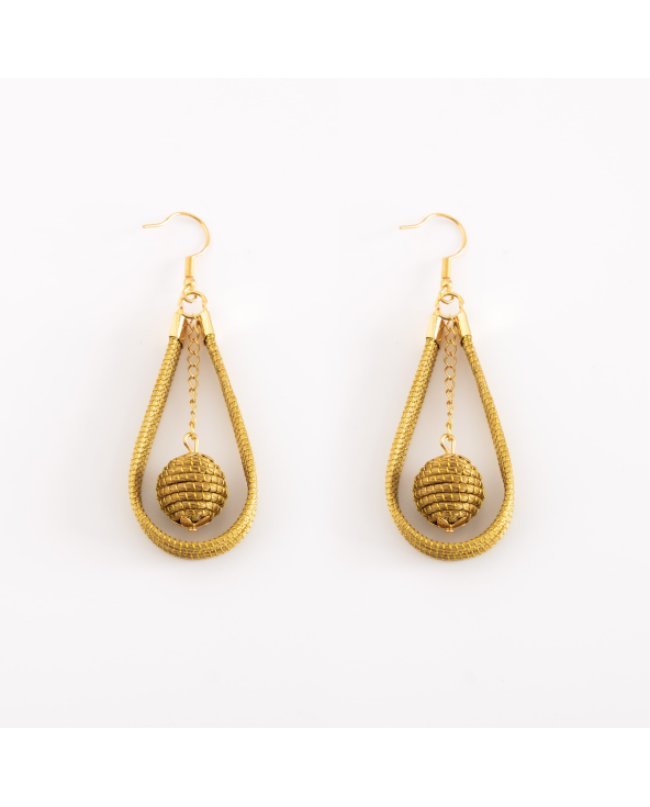 5Cm Drop Earrings With Orb Br-97