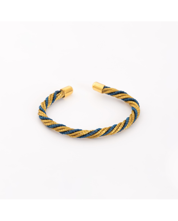 Blue Twisted Bracelet With Tips Pl-59