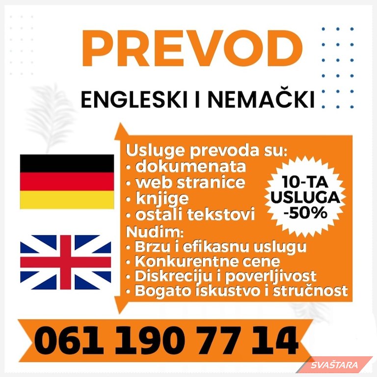 Prevodilačka usluga za engleski i nemački