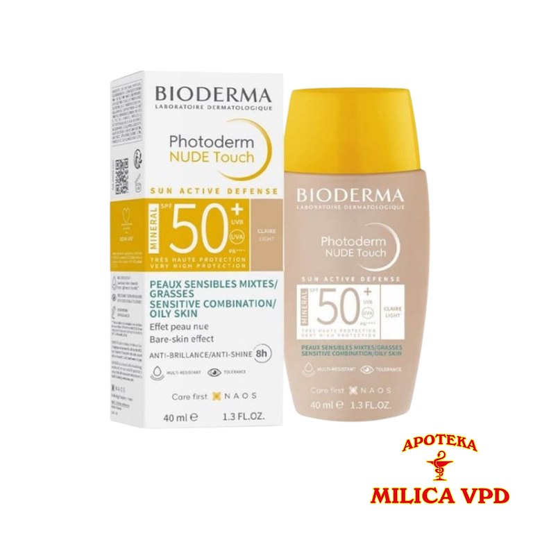 Bioderma Nude Touch Mineral SPF 50+ tonirana krema svetla 40ml