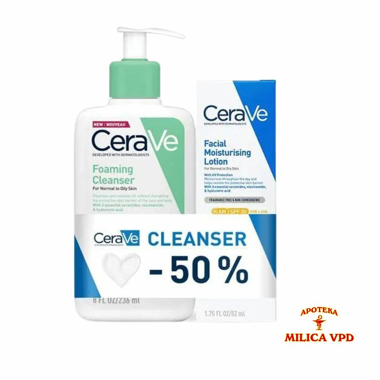 CeraVe Foaming cleanser 236ml + CeraVe AM facial moisturizing lotion 52 ml