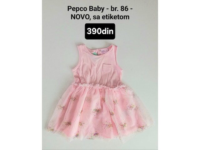 Pepco haljina bebe devojčice roze til br. 86 NOVO