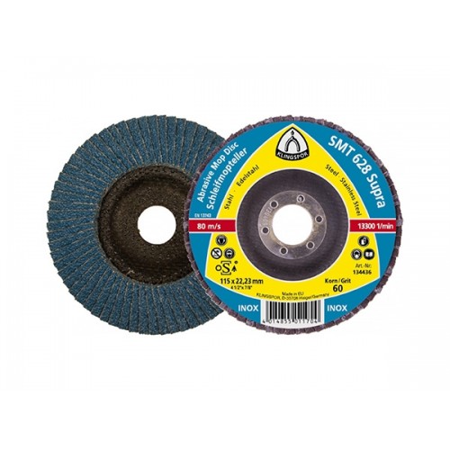 Lamelasti brusni disk SMT 628 SUPRA, 125 x 22,23 mm, granulacija 120, Maks. RPM 12.200 1/min