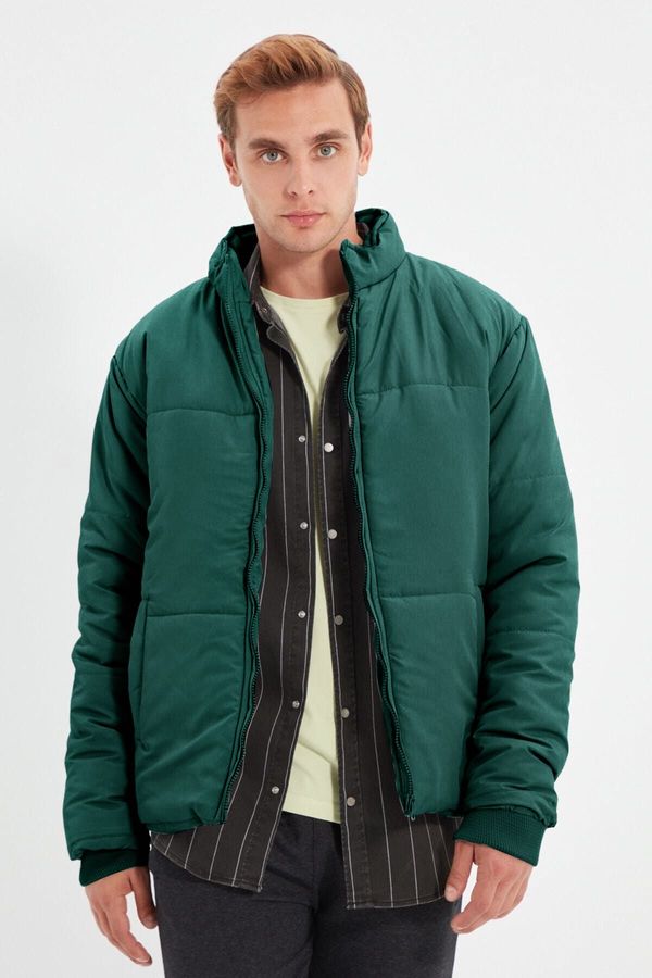 TRENDYOL DARK GREEN REGULAR FIT POCKET PUFFER JACKET