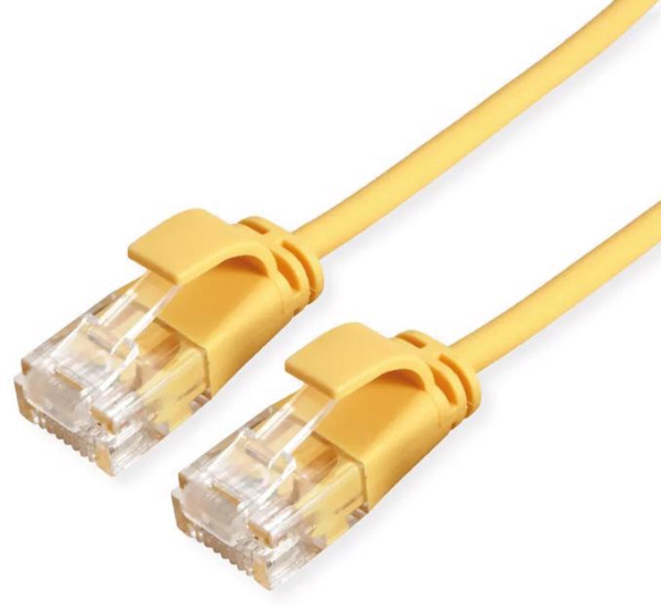 Secomp Roline UTP Data Center PatchCord, SLIM, Cat6A/Cl.EA, LSOH, yellow, 0.15m