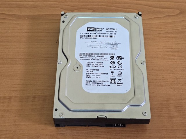 HDD SATA hard disk od 160 GB za PC Western Digital