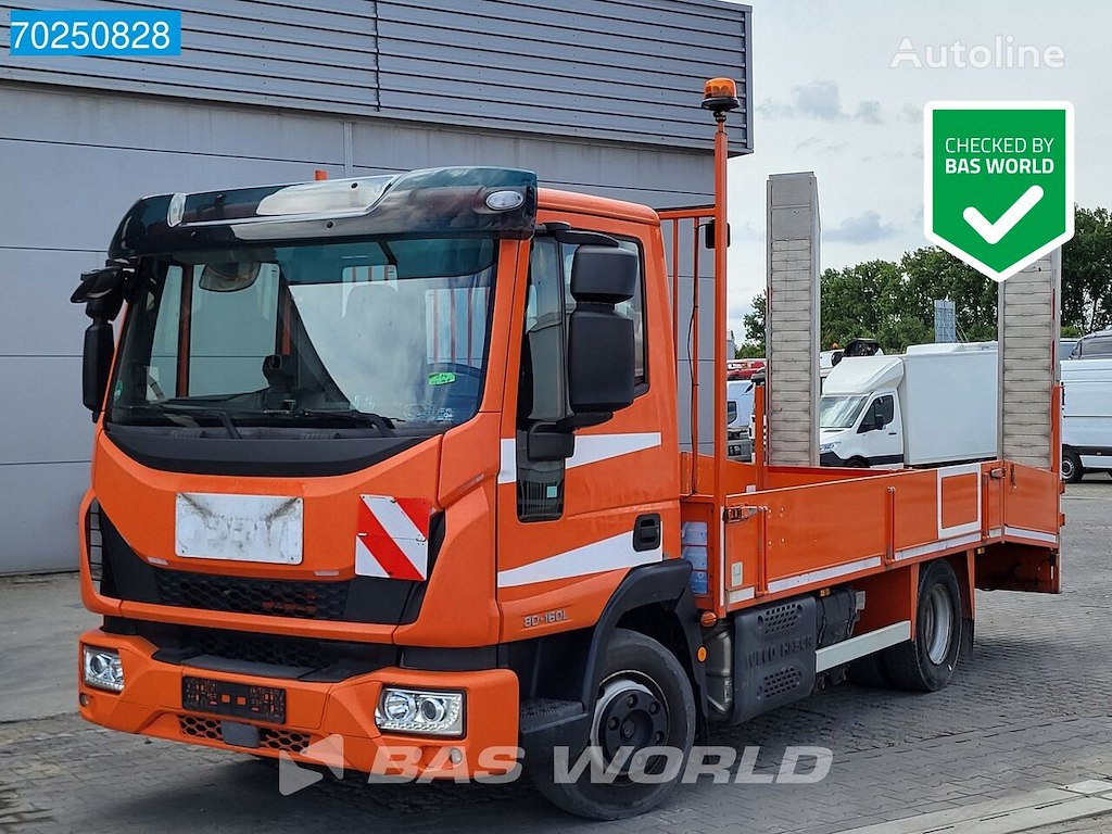 IVECO Eurocargo 80E160 4X2 7.5tons transporter Ramps Winch Manual Euro kamion s ravnom platformom