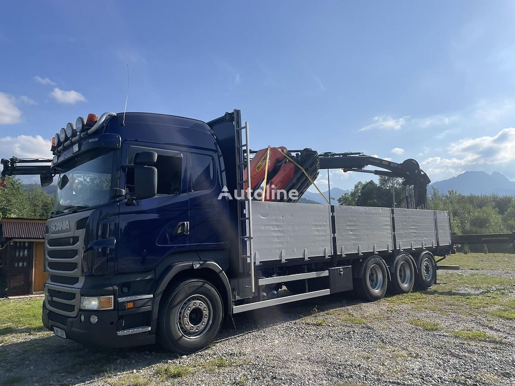 Scania R480 8x4 tridem/hds hiab 211 hipro5/Super stan! kamion s ravnom platformom