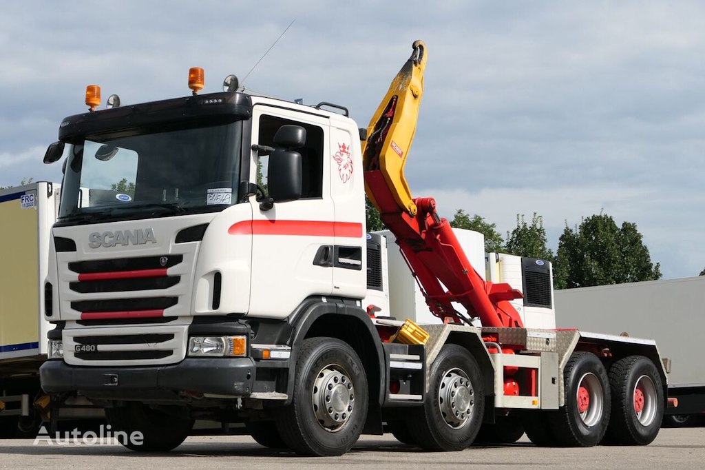 Scania G480 Abrollkipper Moser Retarder 8×4 Kamera E5 kamion rol kiper