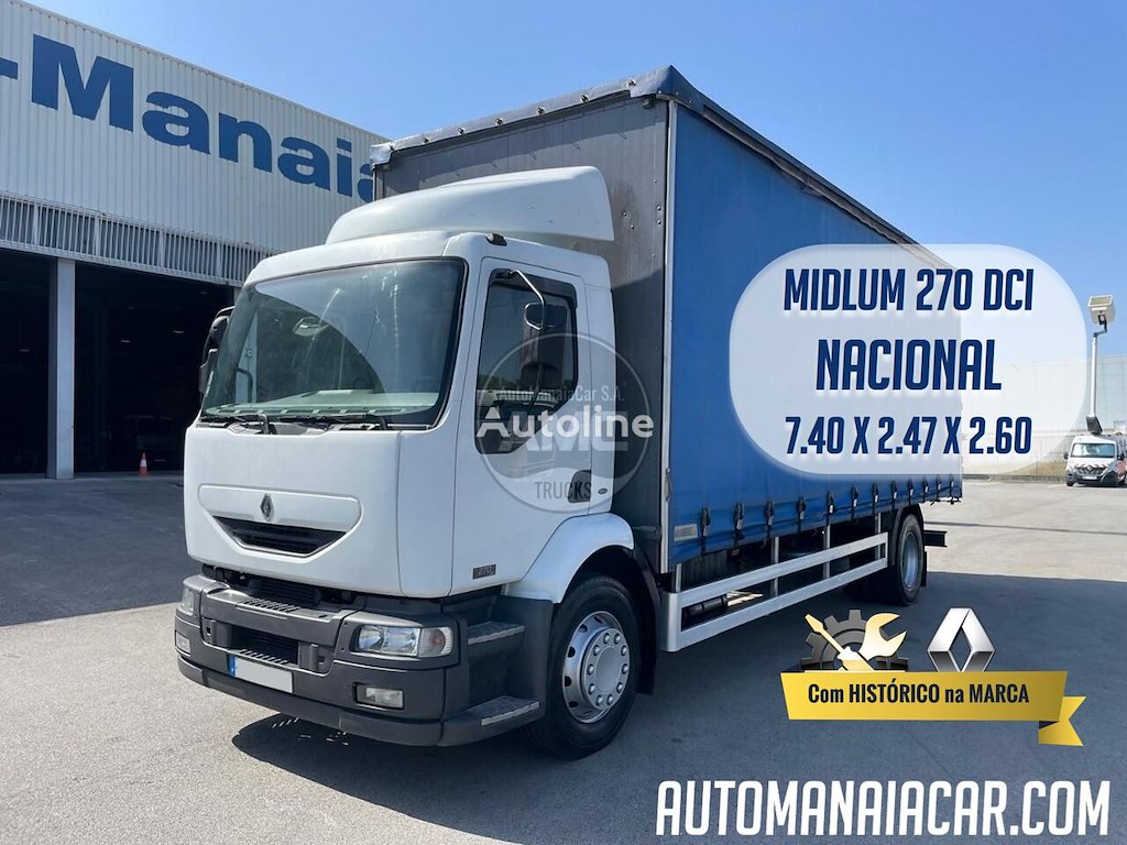 Renault MIDLUM 270 DCI 4X2 CORTINAS 7.40 X 2.47 X 2.60 NACIONAL kamion sa klizna zavesa cerada