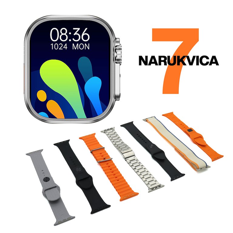 Smart watch WS-61 ULTRA 2 srebrni (7 narukvica)