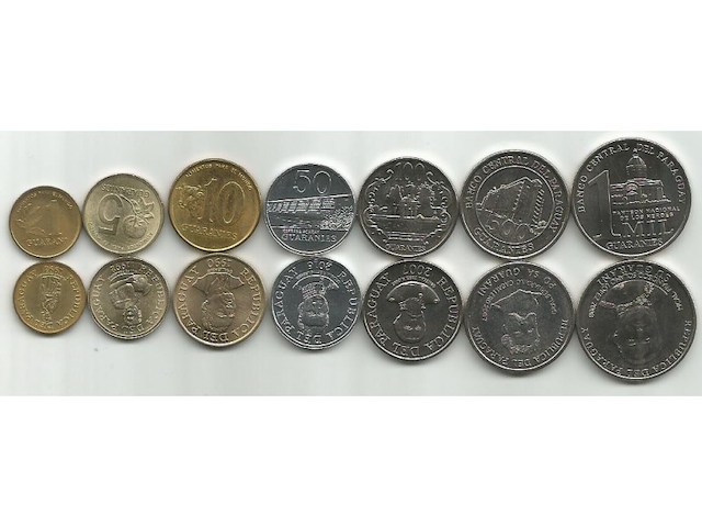 Paraguay 1990 - 2016. kompletan set kovanica UNC