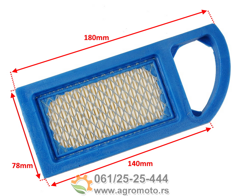 Filter vazduha Briggs & Stratton 12,5 do 13,5 KS Intek 184x79x35 mm