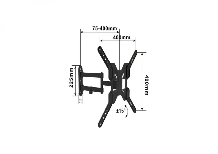 Alpha 17-55 LONG ARM Nosač za TV/nagib-15 do+15/rotac.180/VESA 400X400/30kg/75-400mm