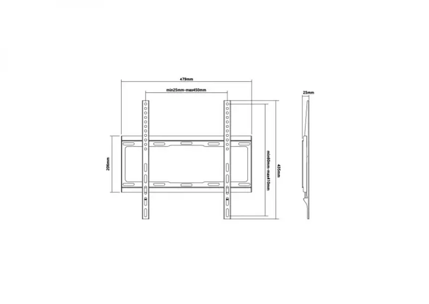 Xstand FIX 32-55 Nosač za TV/FIKSNI/VESA 400x400/40kg/2.5 cm od zida