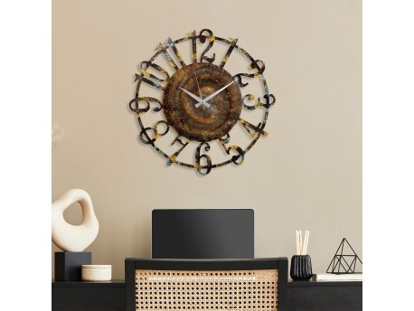 WALLXPERT ZIDNI SAT METAL WALL CLOCK 15 1