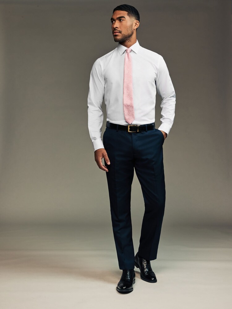 White/Pink Paisley Regular Fit Occasion Shirt And Tie Pack