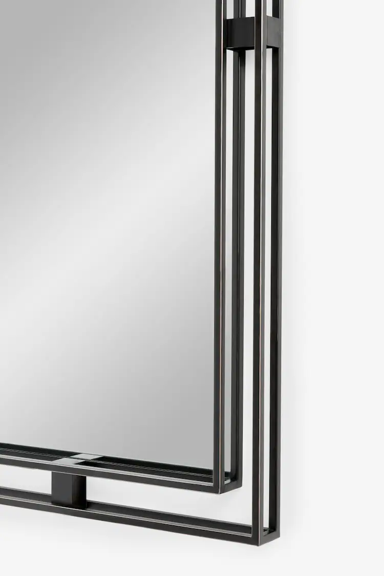 Black Gold Edge Framed Full Length Wall Mirror