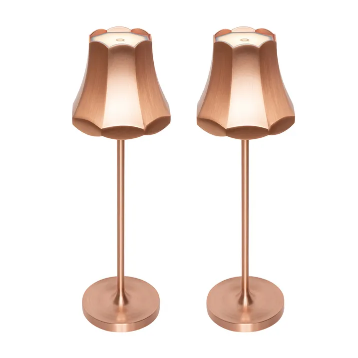 Set od 2 retro stolnjačke lampe bakrene boje sa mogućnošću punjenja IP44 - Granny