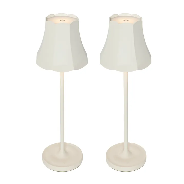 Set od 2 retro stolnjačke lampe off-white boje sa mogućnošću punjenja IP44 - Granny