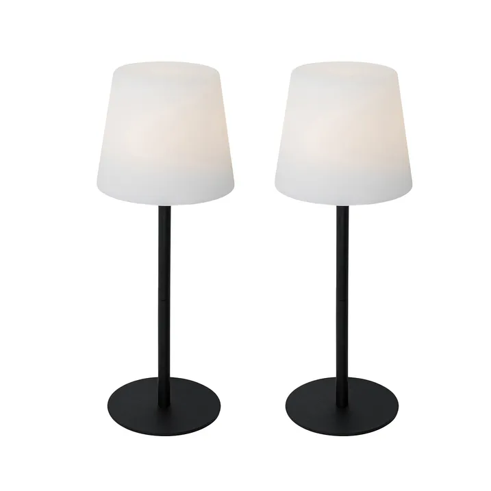 Set od 2 crne stolene lampe na baterije 40 cm IP54 - Jude