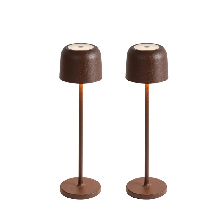 Set od 2 stolnjačke lampe Mushroom Rust Brown sa uključenom punjačkom stanicom - Raika