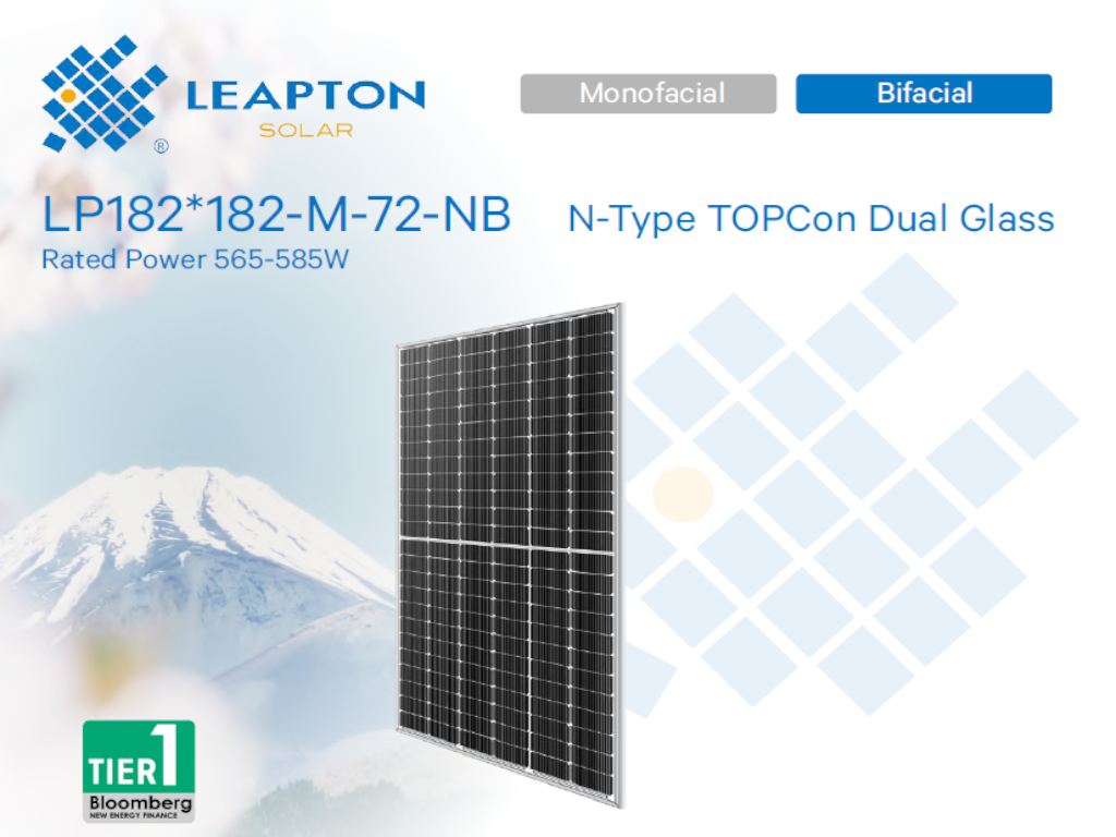 Leapton Energy PV modul,580W,BF,N tip,300mm