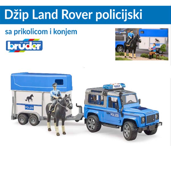 Džip Land Rover policijski sa prikolicom i konjem 025885