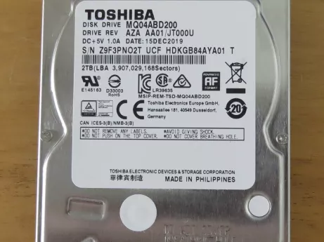 Toshiba MQ04ABD200 2TB Sata3 128MB cache /Radio 3 mes
