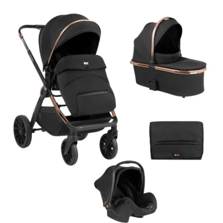 Proizvod sa nedostatkom - OUTLET - KikkaBoo kolica Tiffany 3in1 set sa autosedištem i tvrdom korpom black ( KKB10193 )