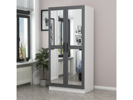 HANAH HOME Ormar Kale Mirror Anthracite White 190