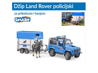 Džip Land Rover policijski sa prikolicom i konjem 025885