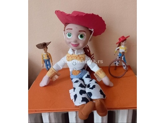 toy story pixar disney Jessie visoka 30cm, manja sa lasom visoka 12cm i Woody 11cm