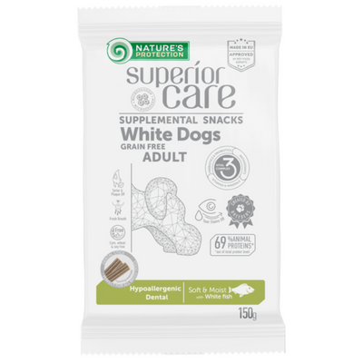 NPSC White Dogs Snack – Hypoallergenic Dental – White Fish 150g