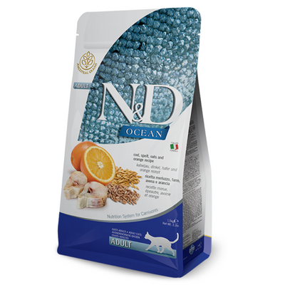 N&D Ocean Cat Codfish,Spelt,Oats & Orange 1,5kg