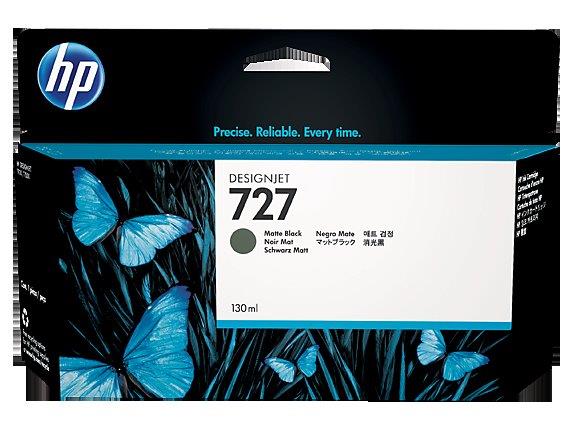 HP 727 130-ml Matte Black DesignJet Ink Cartridge, B3P22A