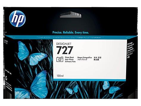 HP 727 130-ml Photo Black DesignJet Ink Cartridge, B3P23A