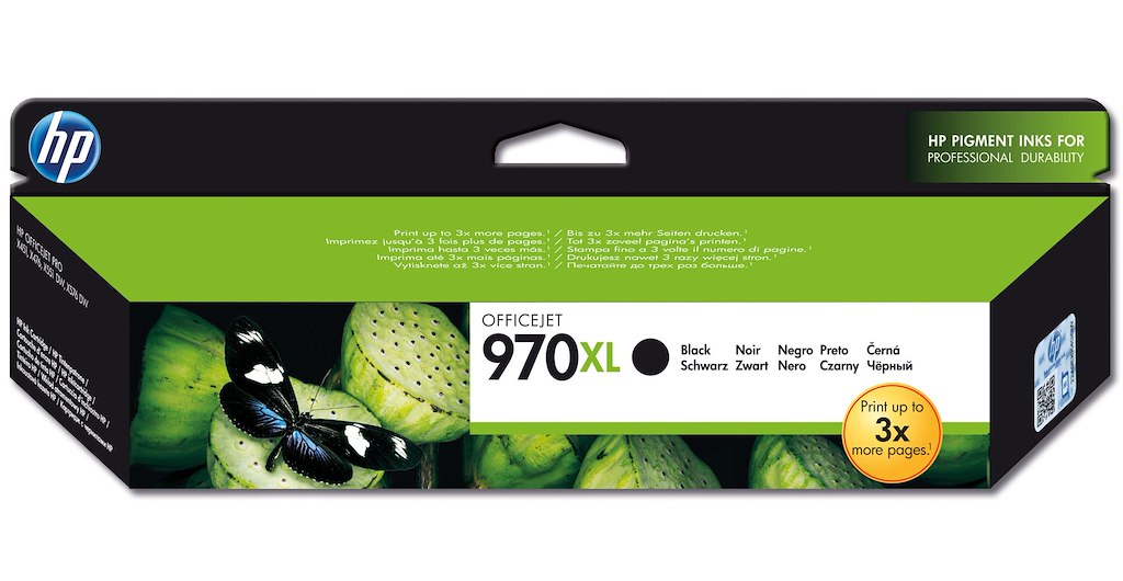 HP 970XL High Yield Black Original Ink Cartridge, CN625AE