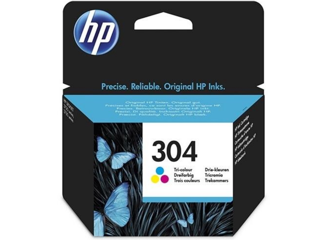 HP 304 Tri-color Original Ink Cartridge, N9K05AE