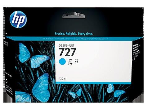 HP 727 130-ml Cyan DesignJet Ink Cartridge, B3P19A