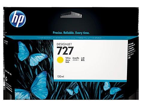 HP 727 130-ml Yellow DesignJet Ink Cartridge, B3P21A