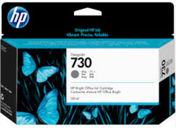 HP 730 130-ml Gray DesignJet Ink Cartridge, P2V66A