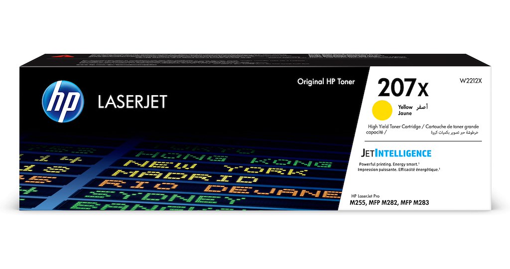 HP 207X Yellow LaserJet Toner Cartridge, W2212X