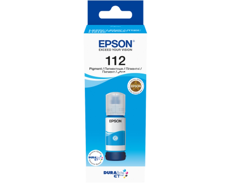 EPSON 112 ECOTANK PIGMENT CYAN INK BOTTLE, C13T06C24A